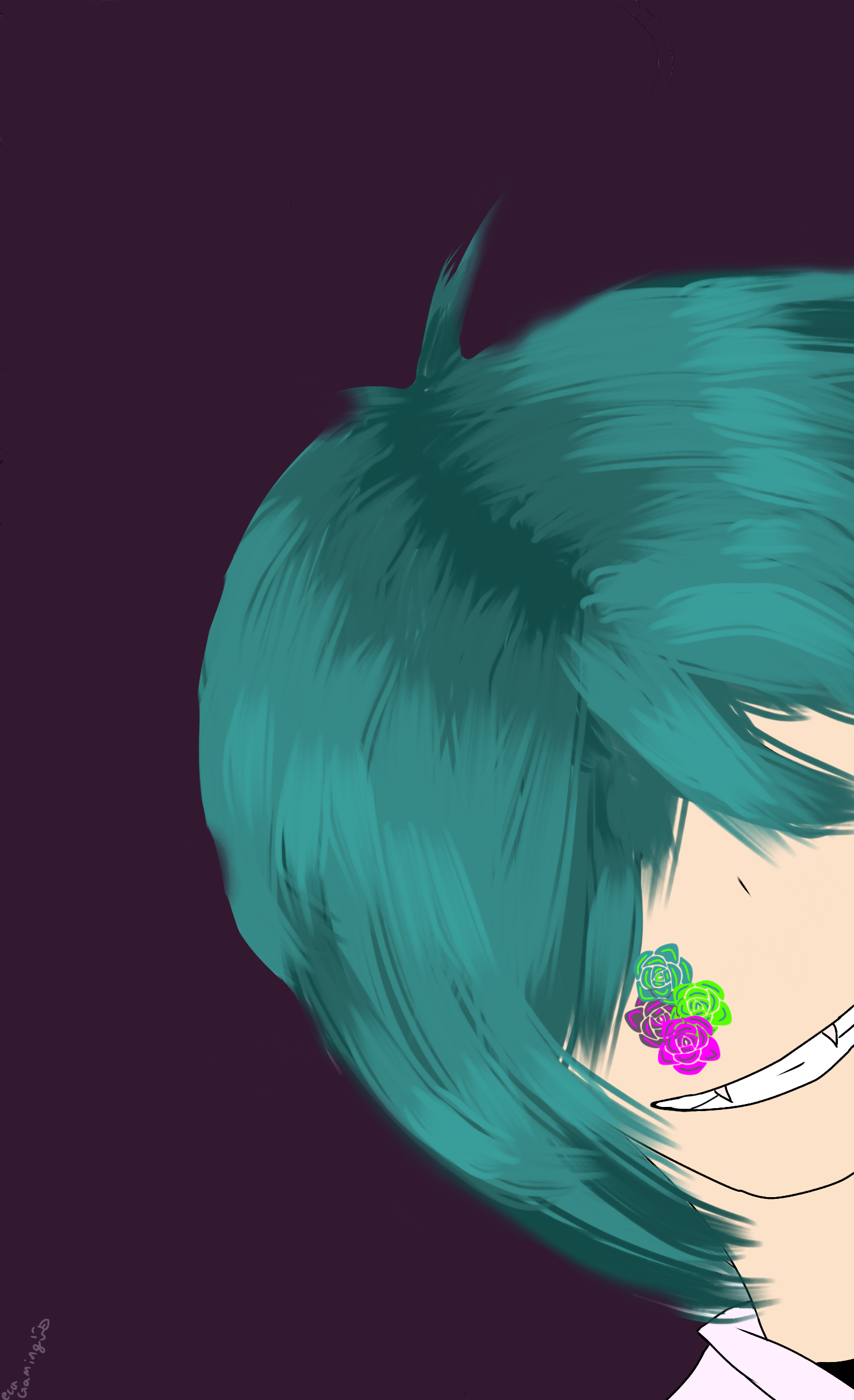 blue haired vampire (1st try on this) - ibisPaint