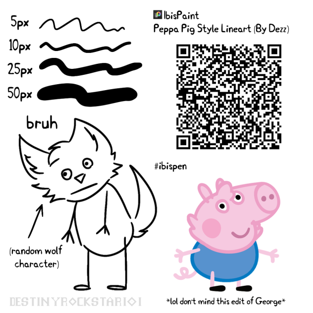 Peppa Pig Style Lineart Brush - ibisPaint
