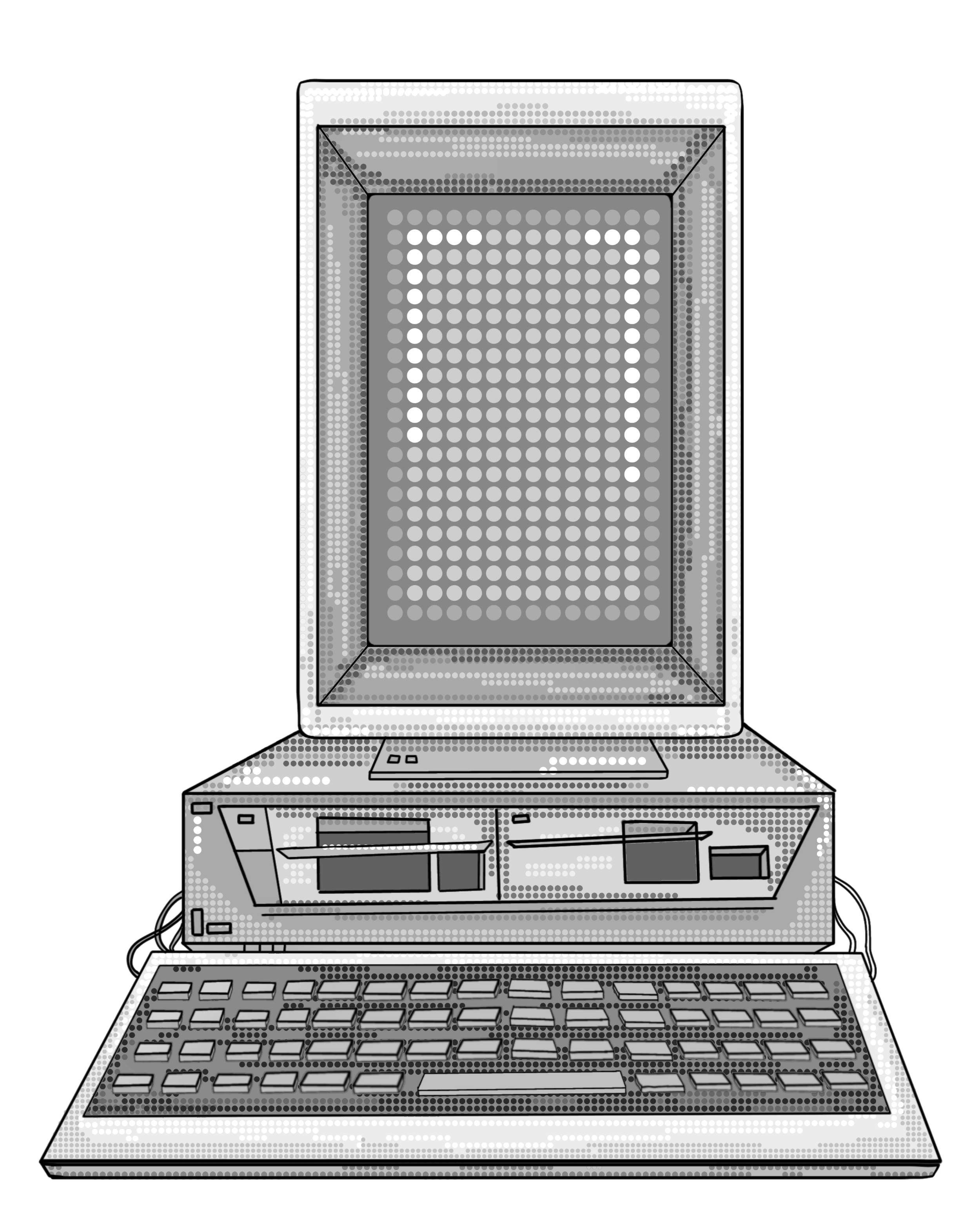 retro pc greyscale - ibisPaint