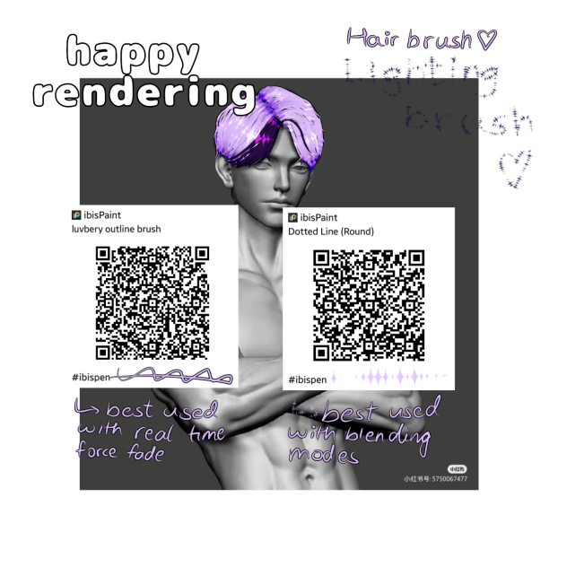 Hair rendering brushes - ibisPaint