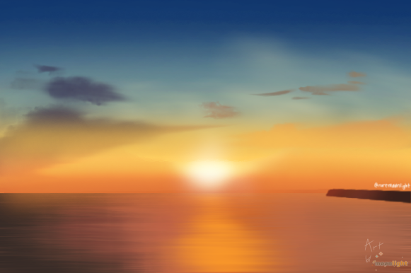 Beautiful cloudscape Over The sea - ibisPaint