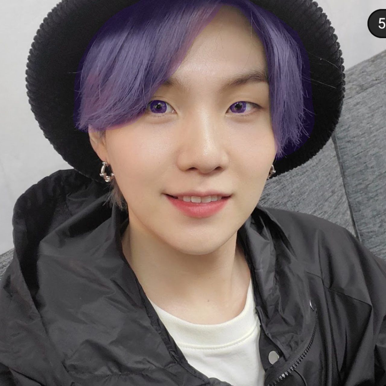 bts suga with purple Hair - ibisPaint