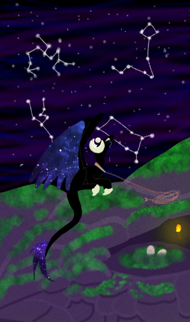 the moon wing that wants to go back home - ibisPaint