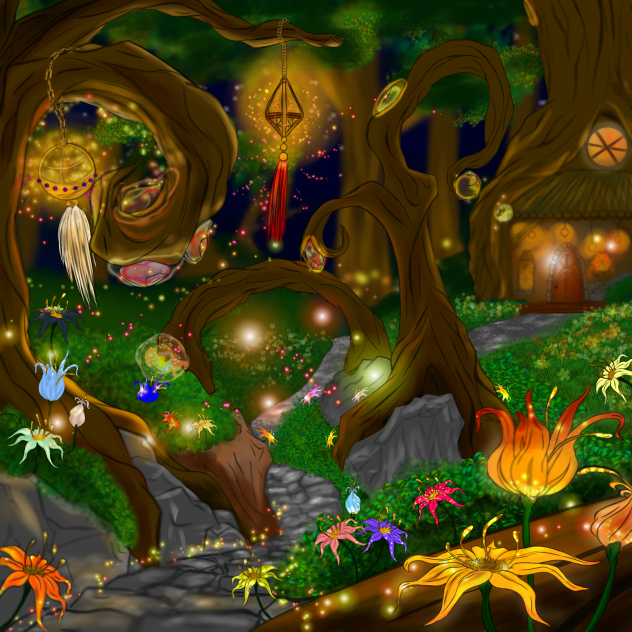 Enchanted Forest night - ibisPaint