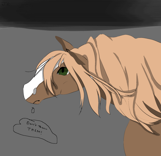 ``Don't touch them, you monster...`` - ibisPaint