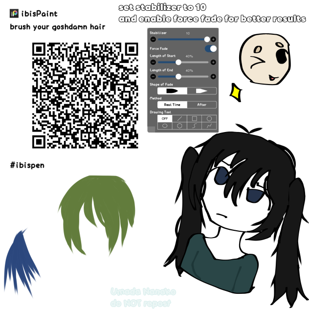 Messy hair brush - ibisPaint