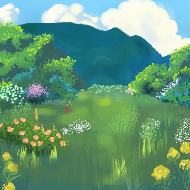 Spring flower field - ibisPaint