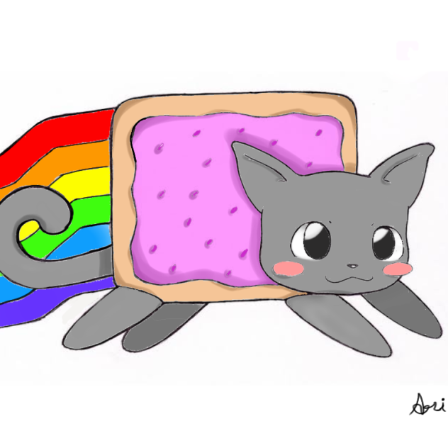 nyan cat (drawing not by me color by me - ibisPaint