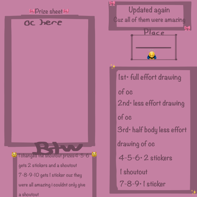 PRIZE SHEETS FOR DTIYS - ibisPaint