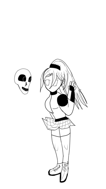 Saying hi to the skeleton - ibisPaint