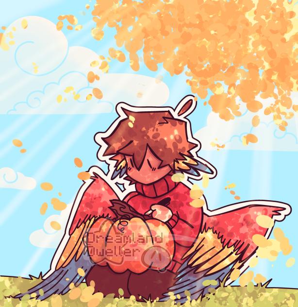 Grian drawing on a pumpkin - ibisPaint
