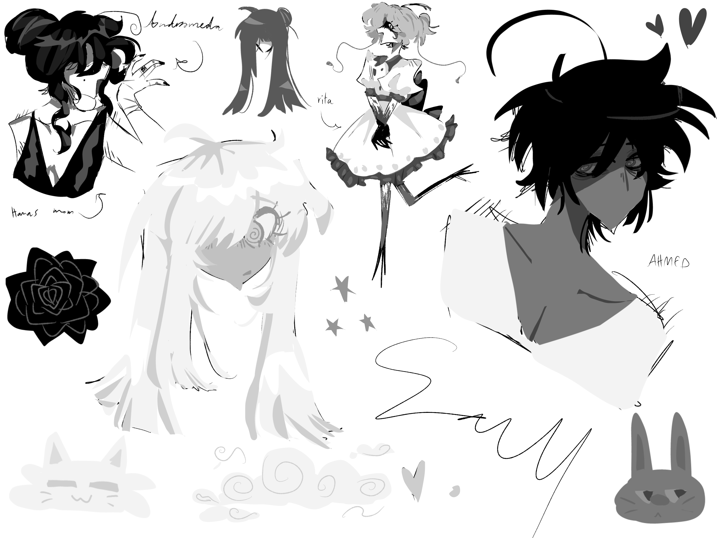 Monochrome doodles 🖤🤍 - ibisPaint