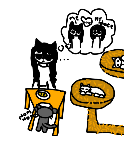 Ruined cat cafe date - ibisPaint