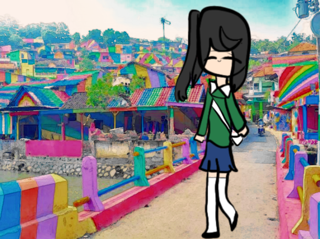taking a walk in kampoeng pelangi - ibisPaint