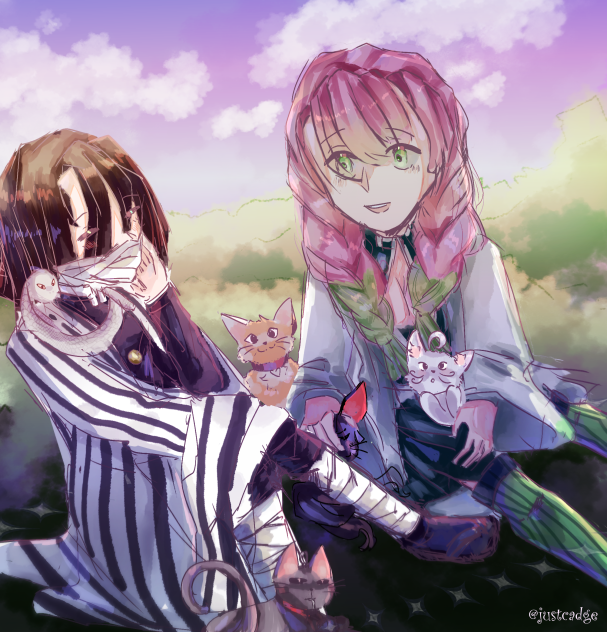 Mitsuri Kanroji and Obanai Iguro - ibisPaint