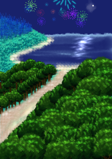 Moonlight beach - ibisPaint