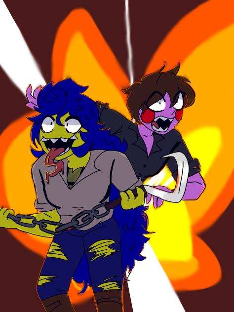 My of aziel and butcher Wally go kaboom - ibisPaint