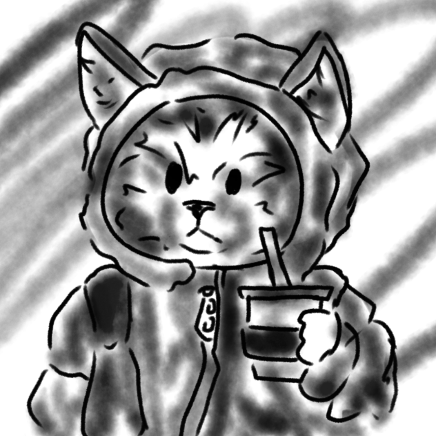 Kat drinking kawfee - ibisPaint