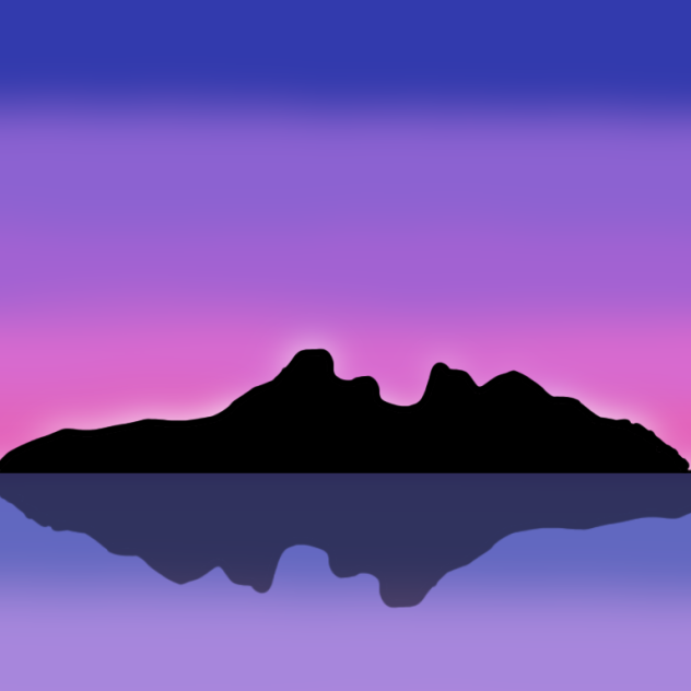 Sunset at the mountains. 山に沈む夕日。 - ibisPaint