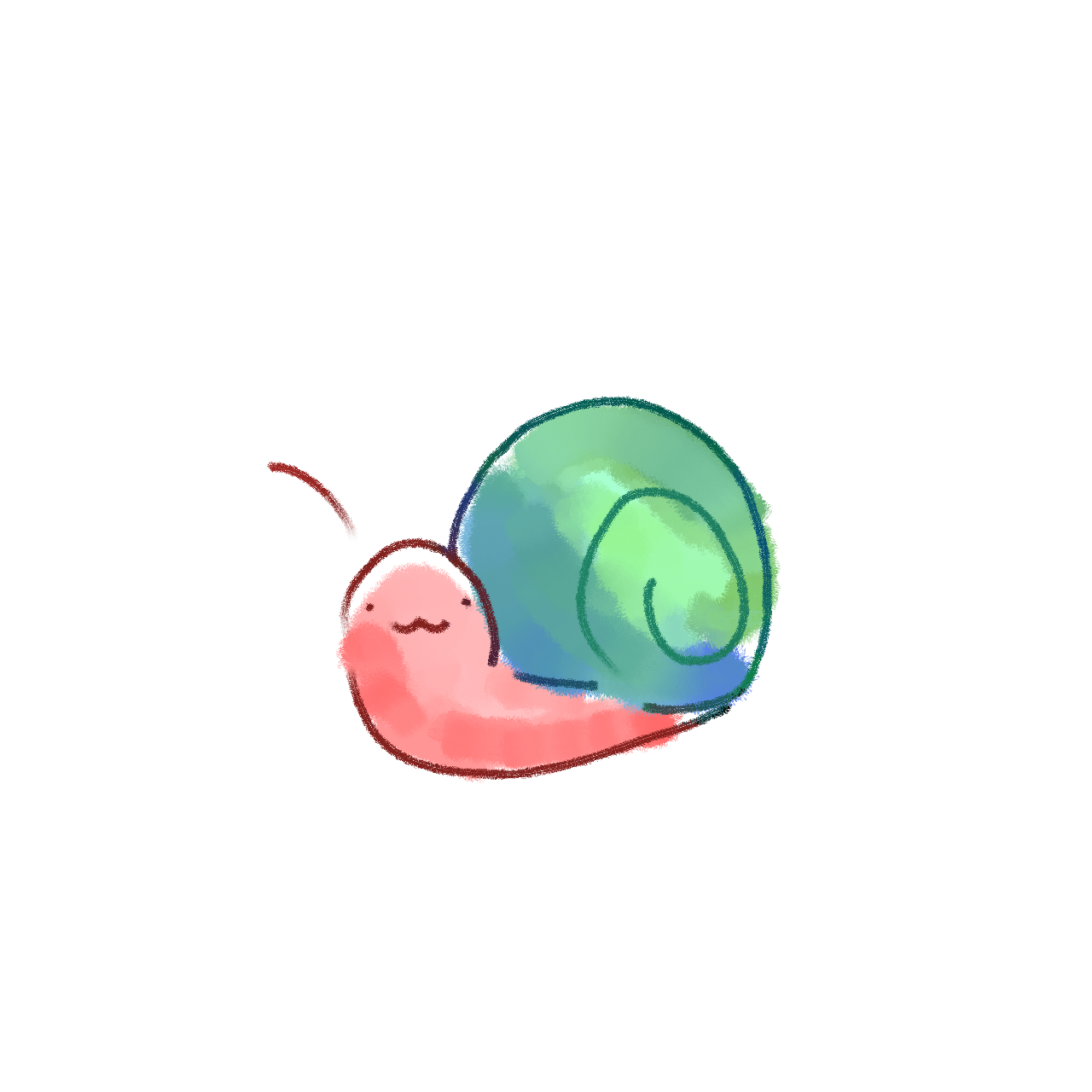Pink and green Snail!!!!!! - ibisPaint