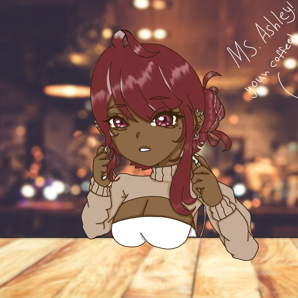Ashley in a café - ibisPaint