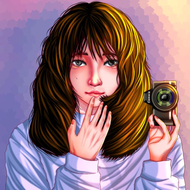 Semirealism girl with camera - ibisPaint