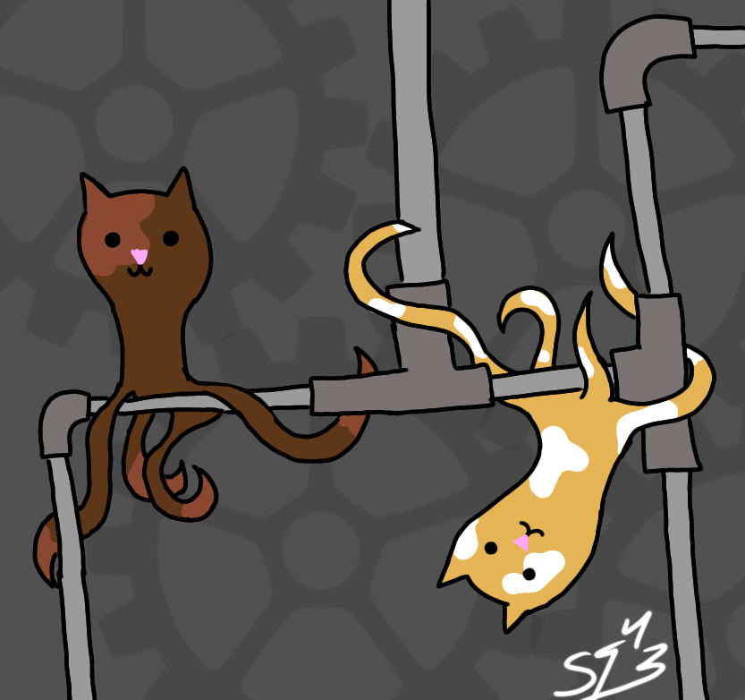 Octokittens in the pipes - ibisPaint