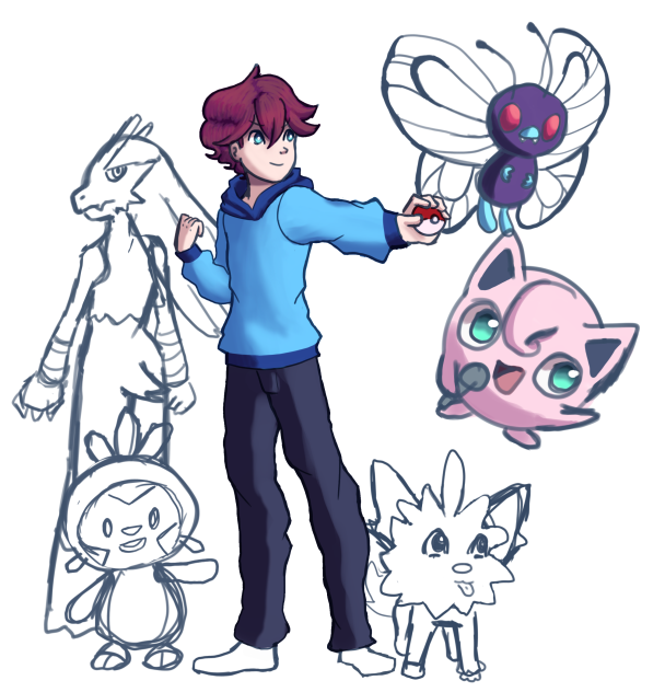 Me intenté hacer entrenador pokemon - ibisPaint