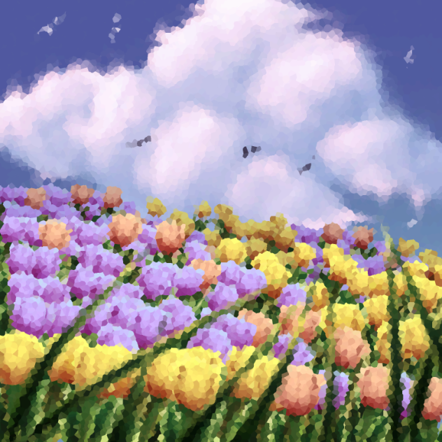 Tulips Field Scenery 🌷🌷🌷 - ibisPaint
