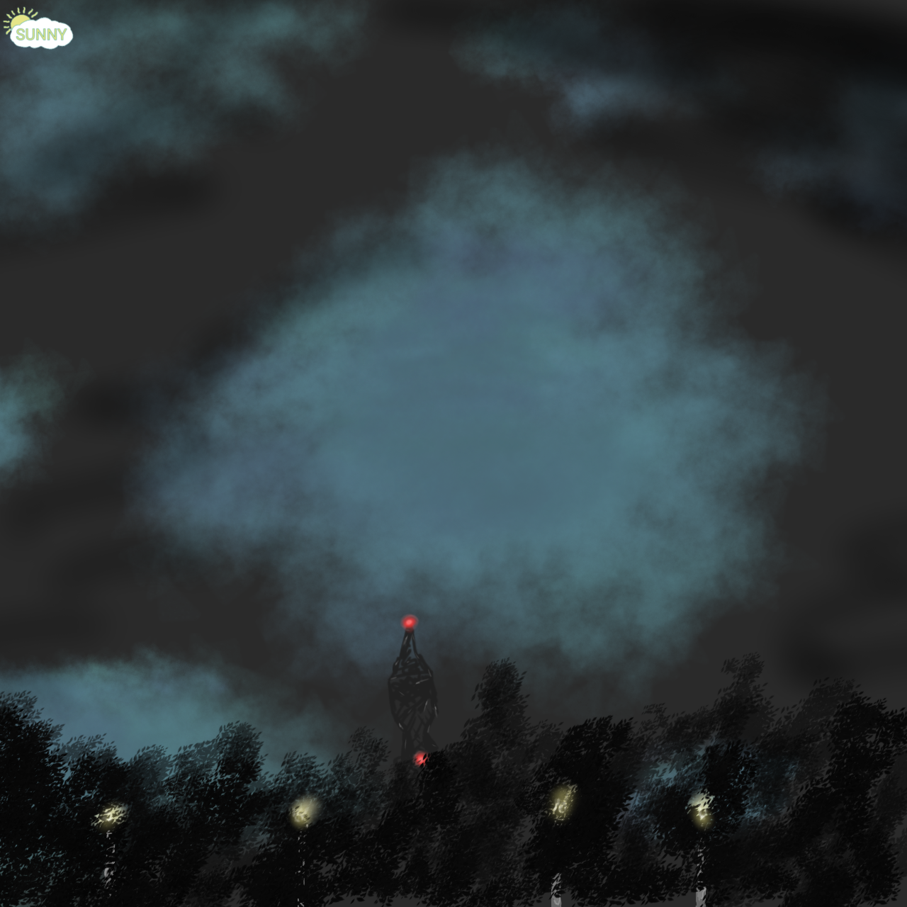 night sky + trees - ibisPaint