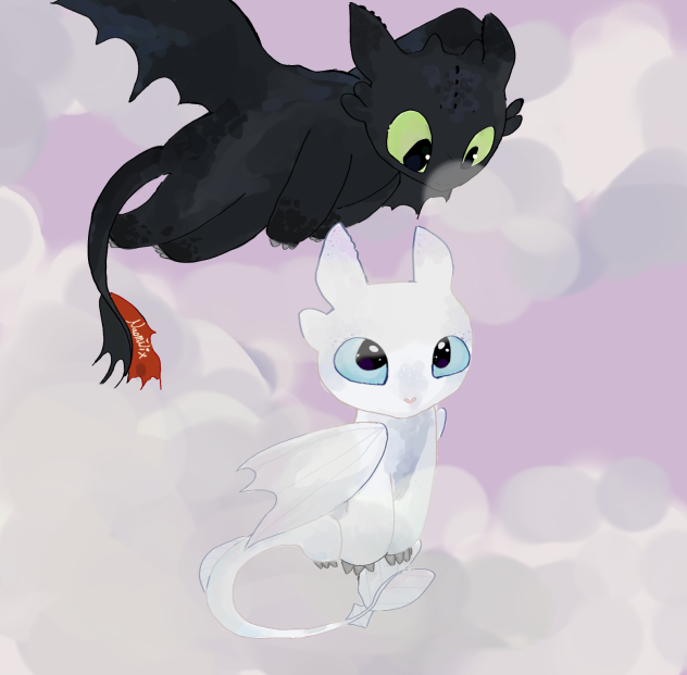 Toothless and light fury - ibisPaint