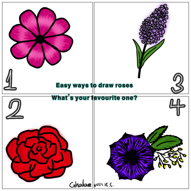 Easy ways to draw roses - ibisPaint