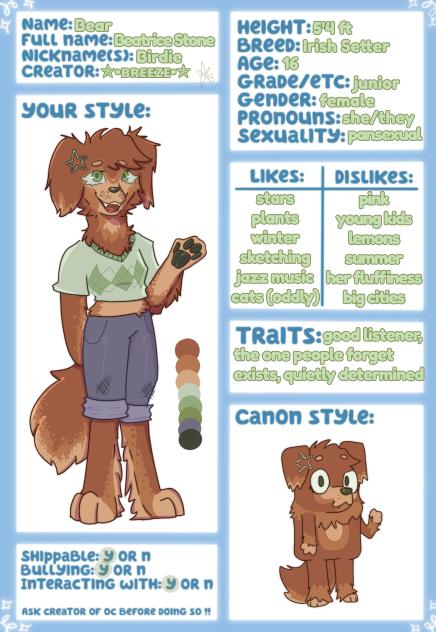 Bear's character sheet! - ibisPaint