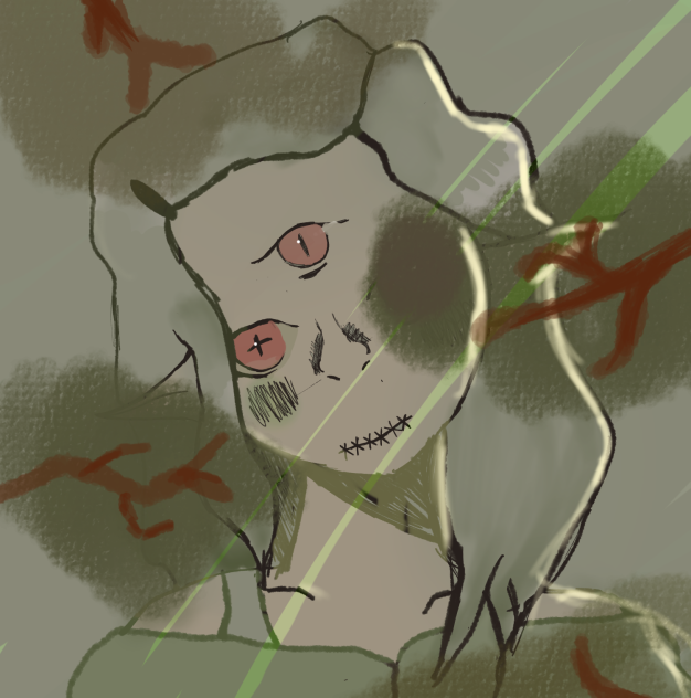 creepy green monster - ibisPaint