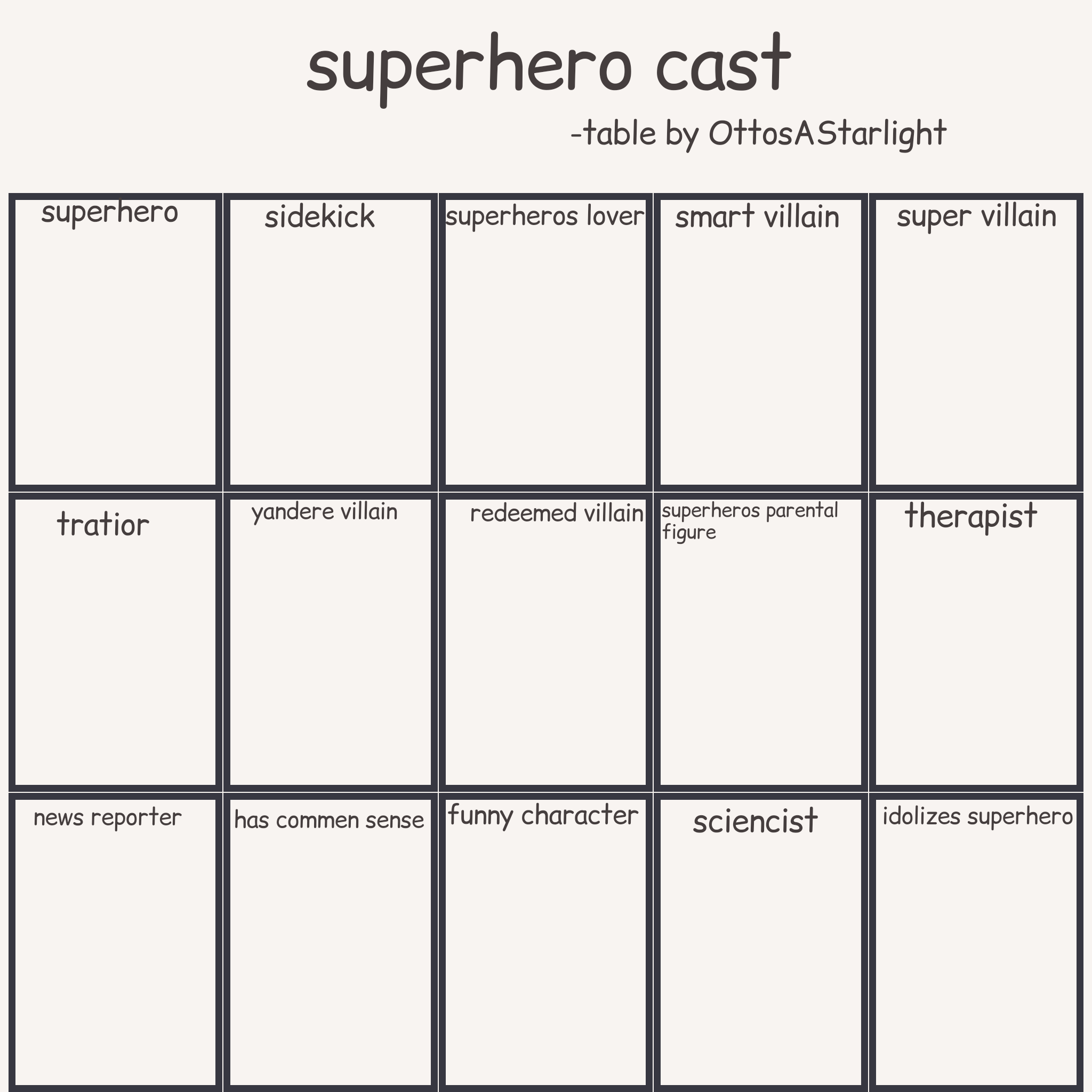 superhero cast - ibisPaint