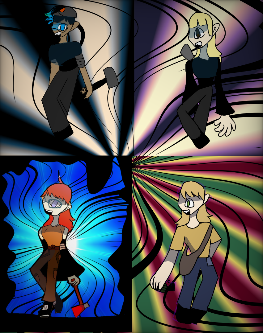 zombie apocalypse AU character designs - ibisPaint