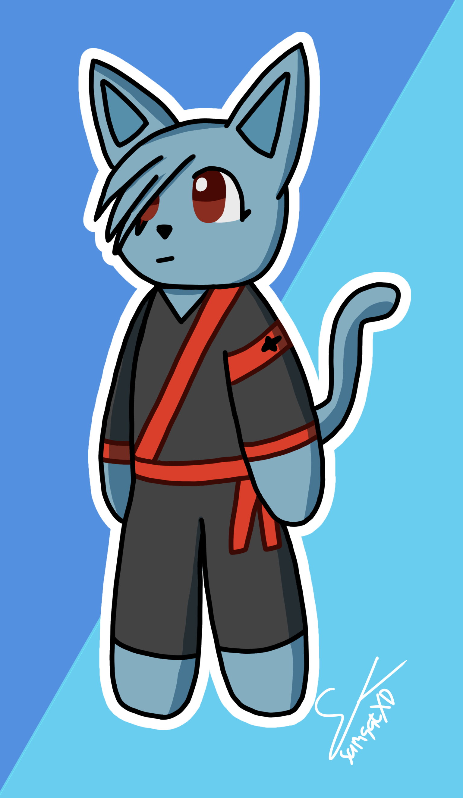 Jenshi the ninja cat - ibisPaint