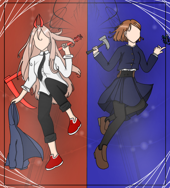 Power and Kugisaki crossover fanart - ibisPaint