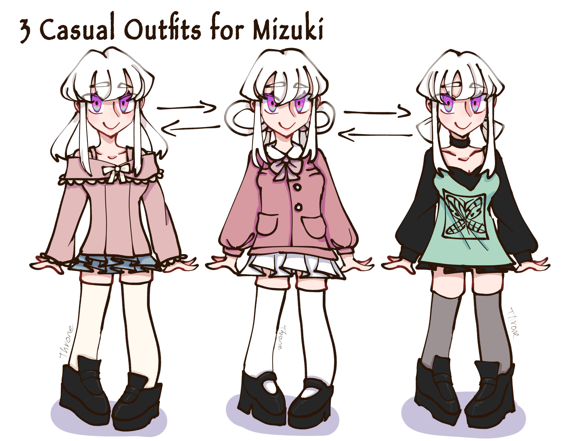 3 Casual Outfits for Mizuki!! - ibisPaint