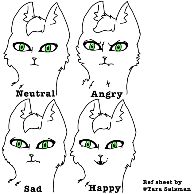 Expressions reference sheet- Cat - ibisPaint