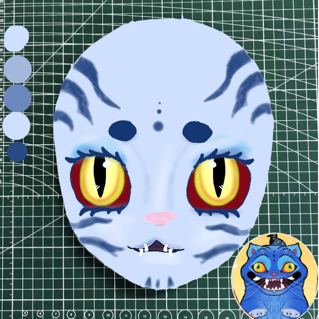 derpy the tiger Kigurumi mask mock up - ibisPaint