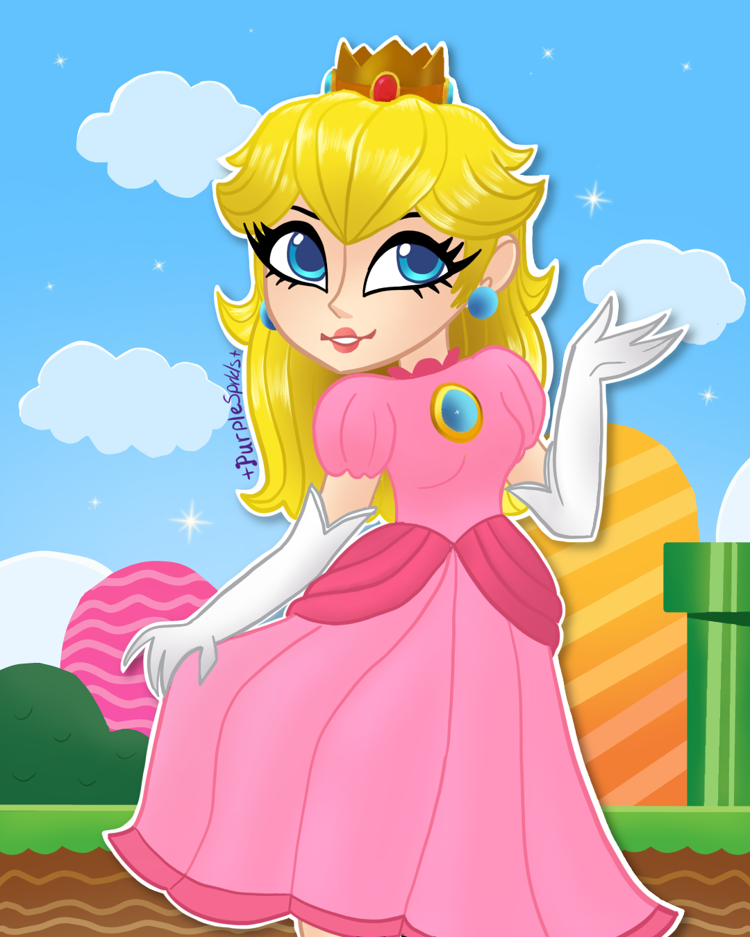 Princess Peach 👑🩷- Super Mario Bros. - ibisPaint