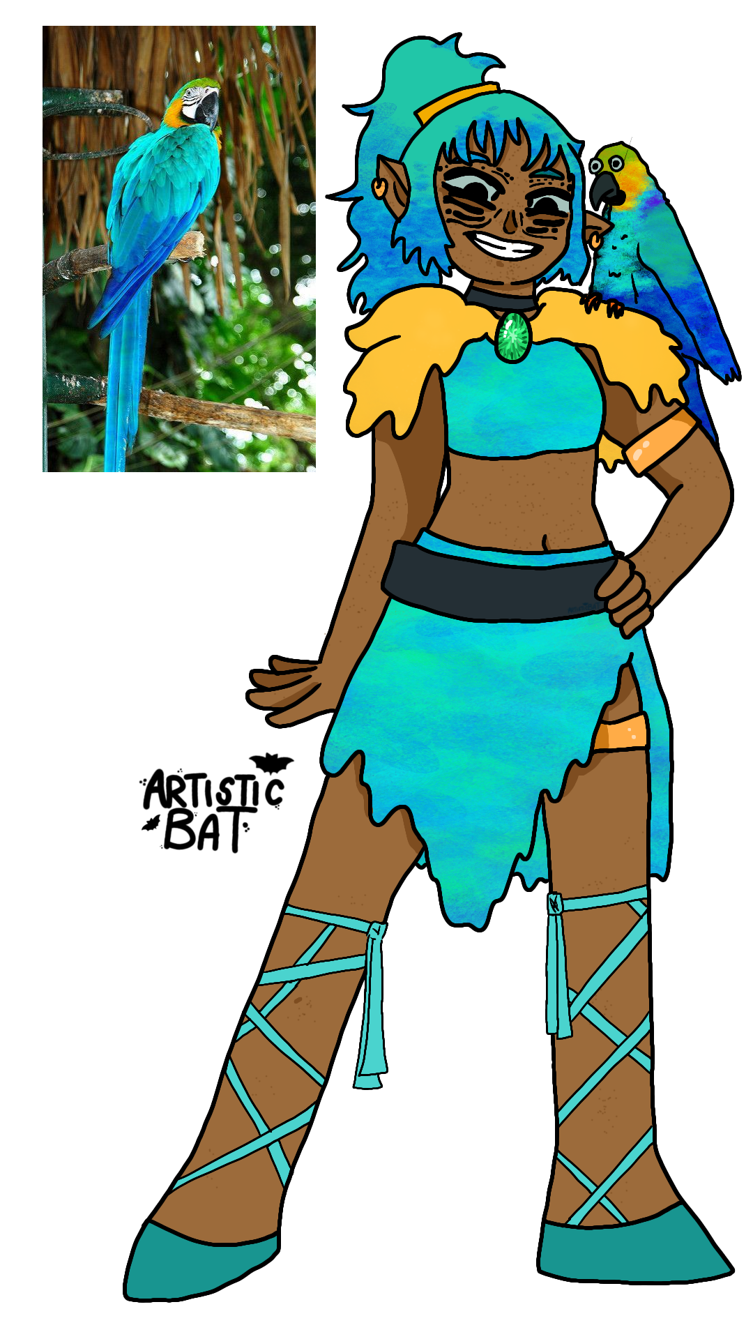 Parrots girl 🦜 sparkle ️ 💖..... - ibisPaint