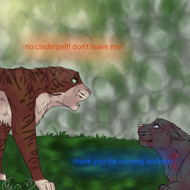 leafpool and cinderpelt speedpaint - ibisPaint