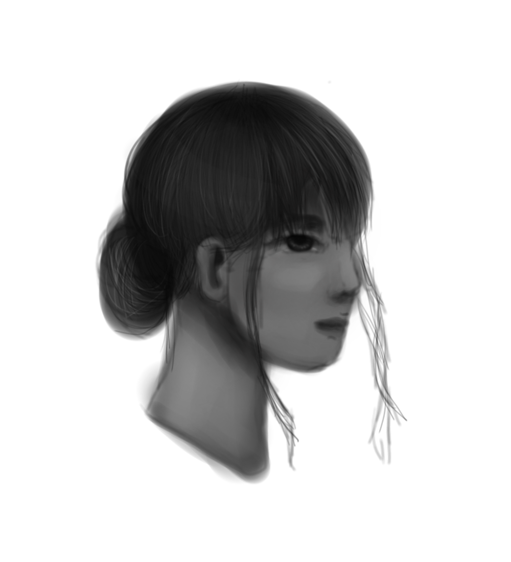 face practice, grayscale - ibisPaint