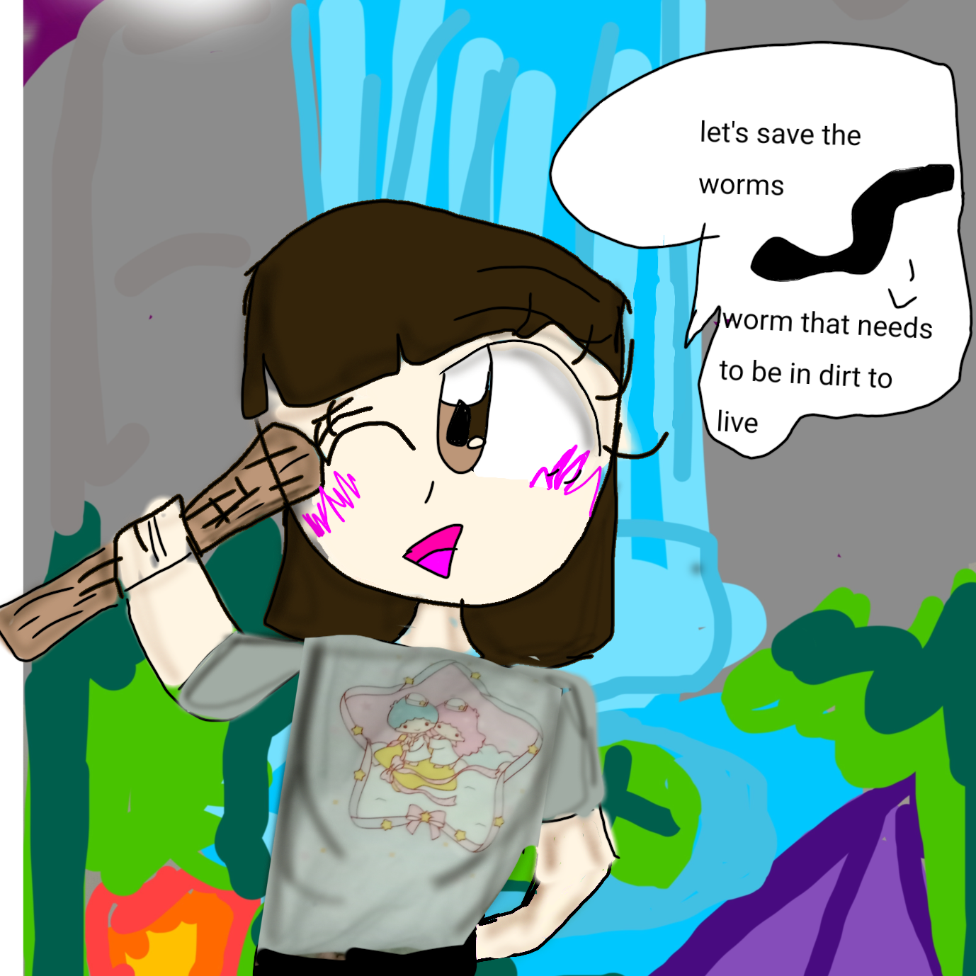 save the worms - ibisPaint