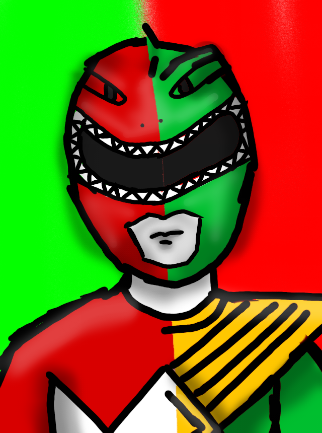 power ranger Zyuranger red&green - ibisPaint