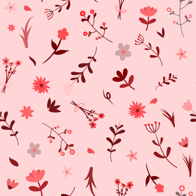 Cute flower pattern red - ibisPaint