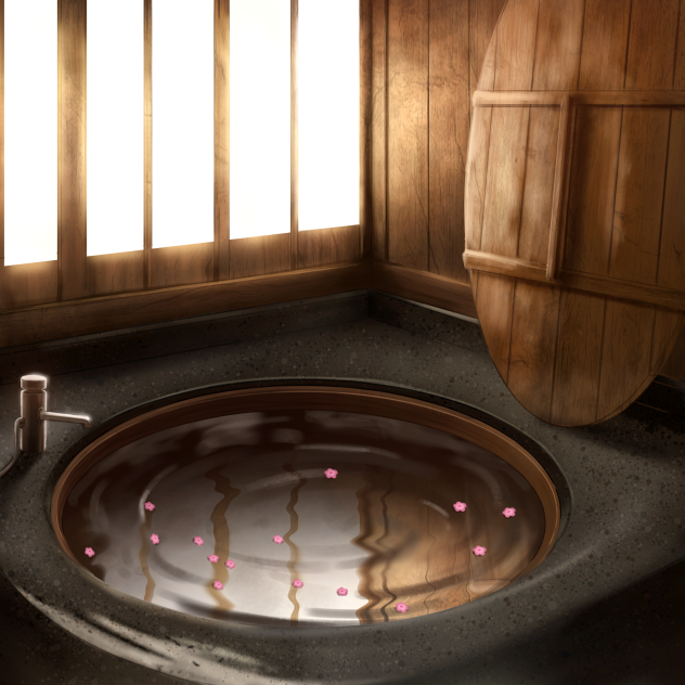 Japanese traditional bathtub - ibisPaint