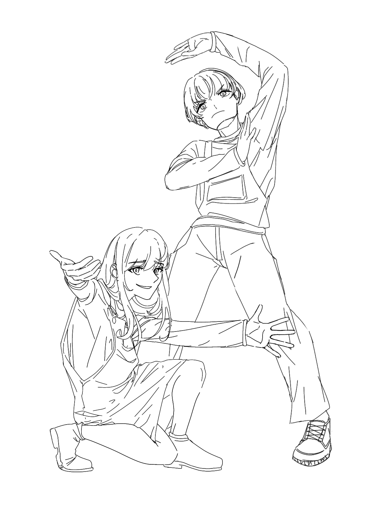 Blaire and Blaze(Lineart 3, ver. 1) - ibisPaint